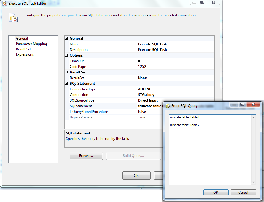 Sql How To Truncate Multiple Table In Ssis Using Adonet Destination And Oracle Database